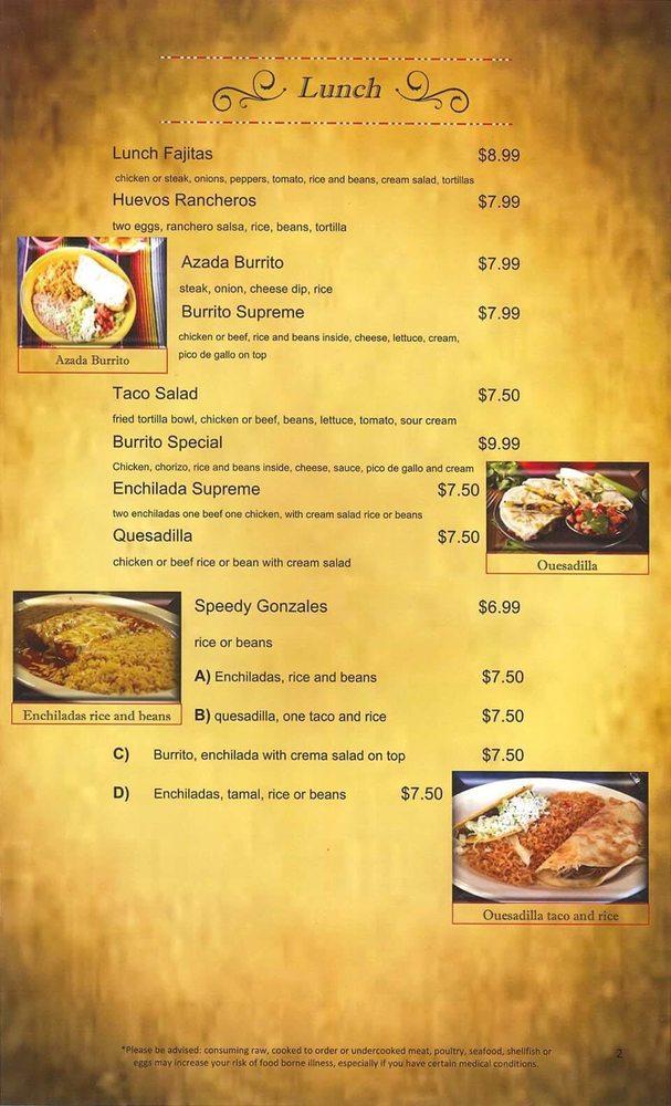 Menu at Mezcal Mexican Grill restaurant, Hampton