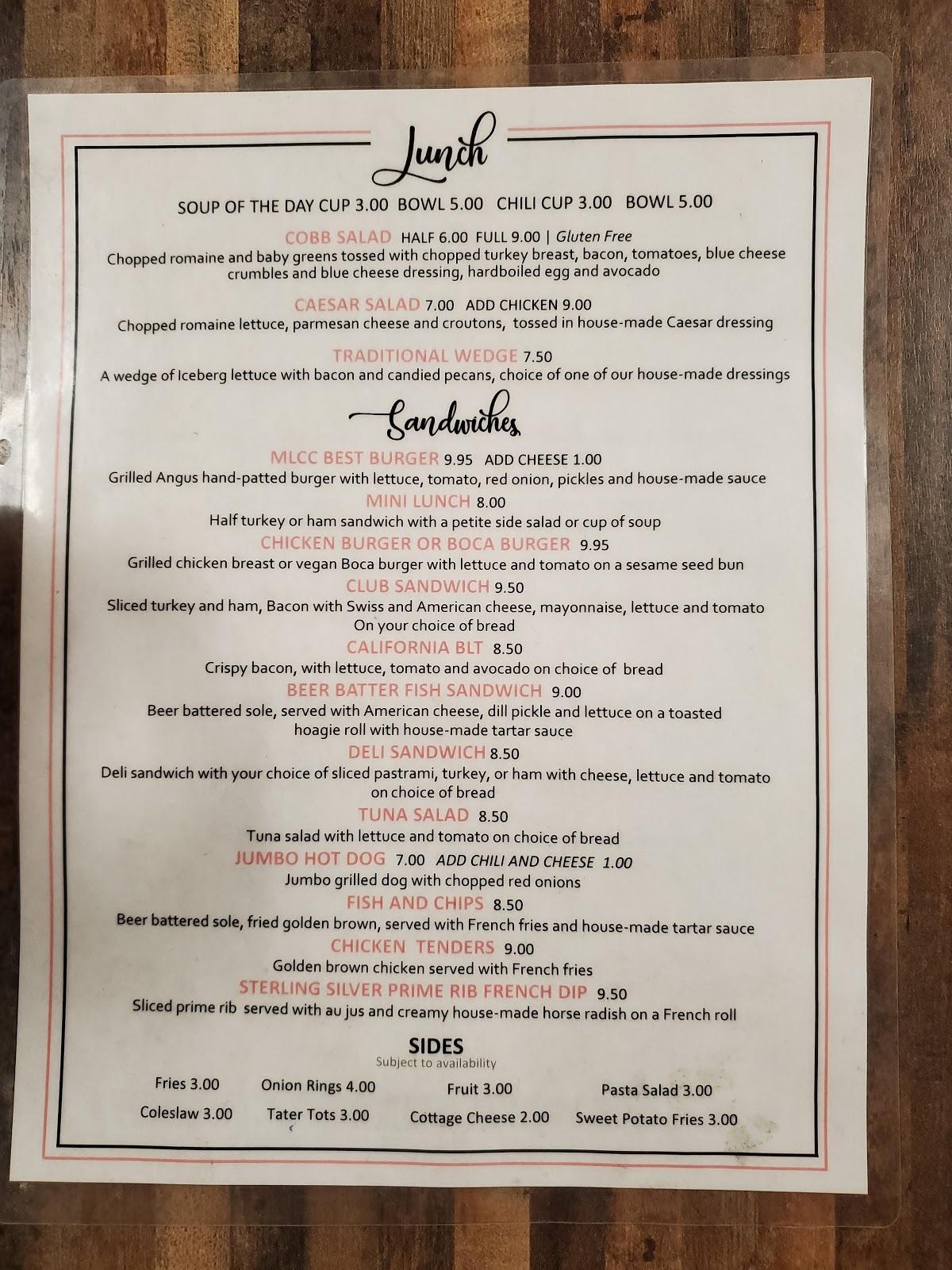 Menu at Sand Wedge Cafe, Desert Hot Springs