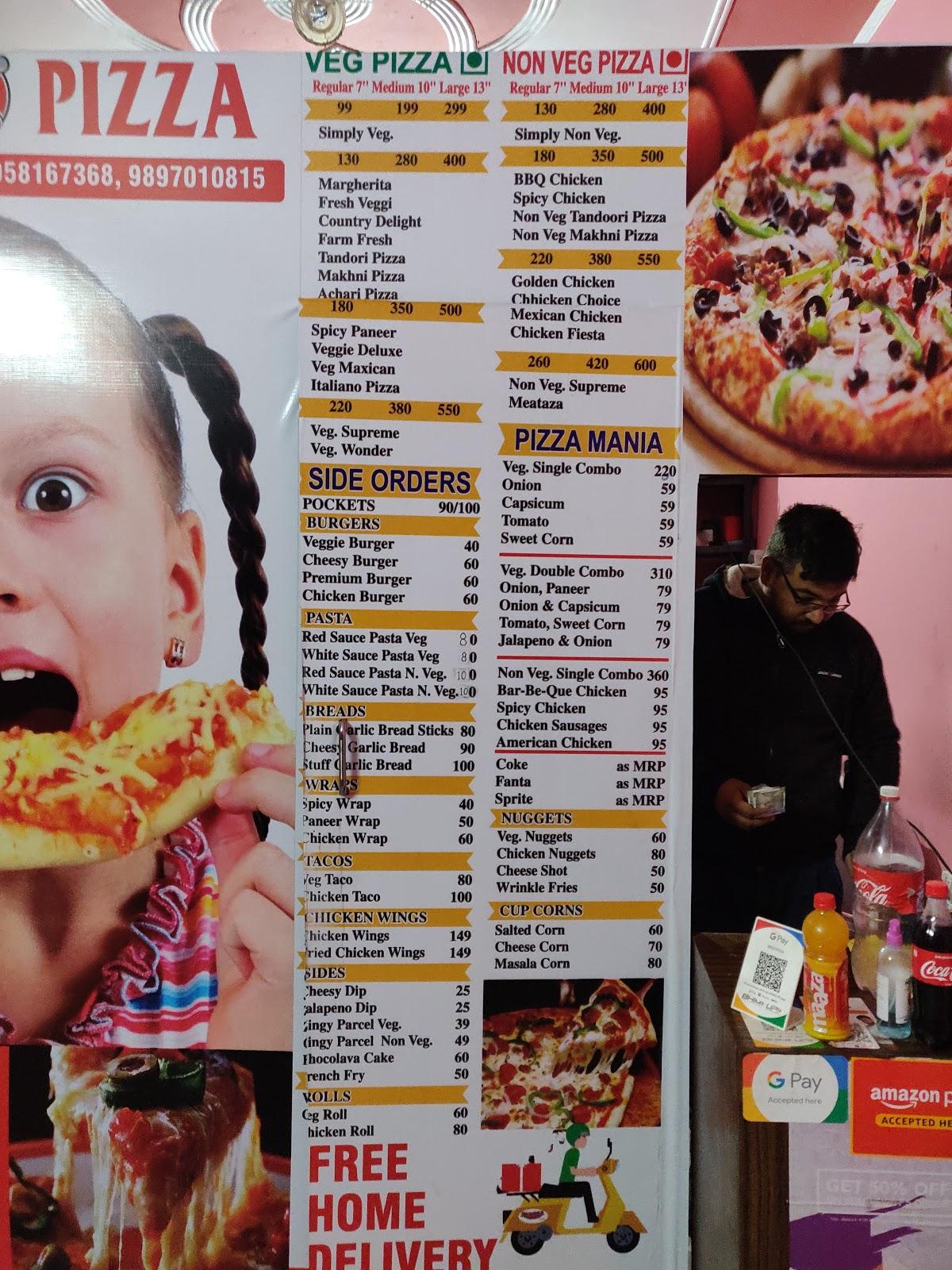 Menu at BROS PIZZA, Dehradun