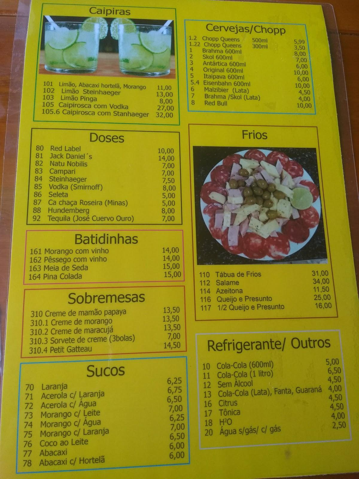 Menu em Bar Copo Sujo botequim, Londrina, R. Taubaté