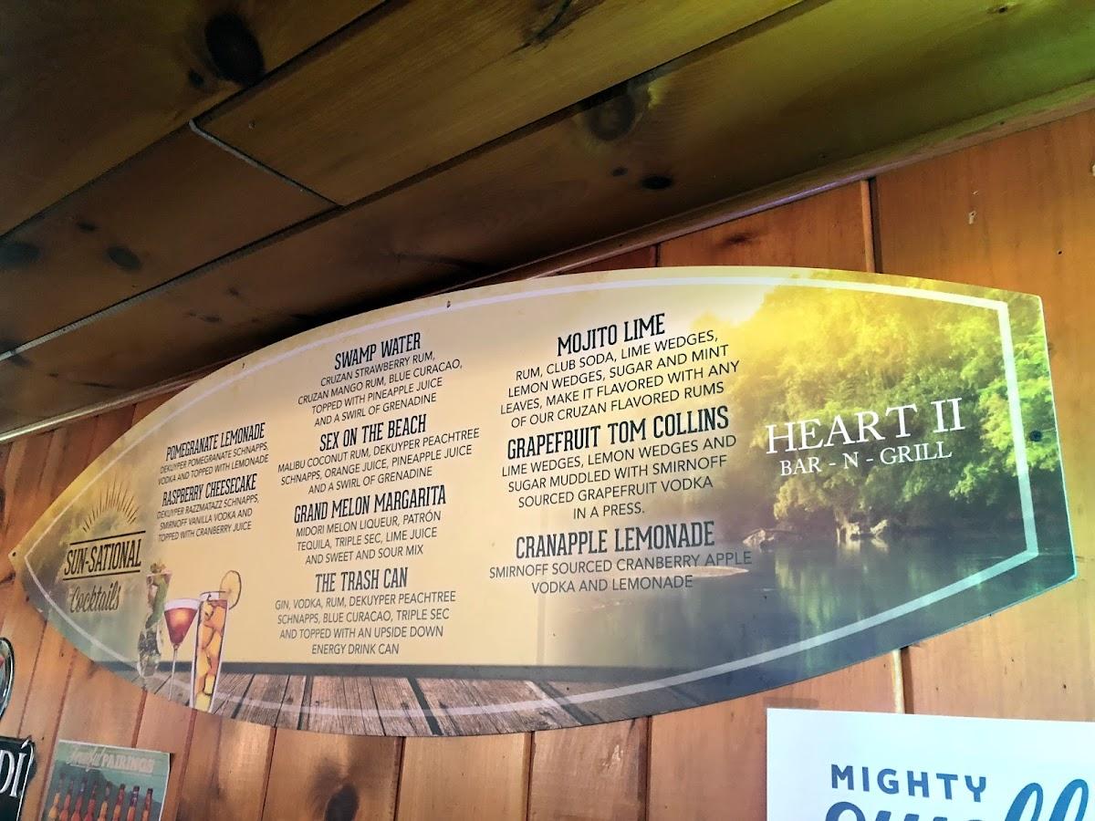 Menu at Heart II Bar & Grill, Woodruff, WI-70