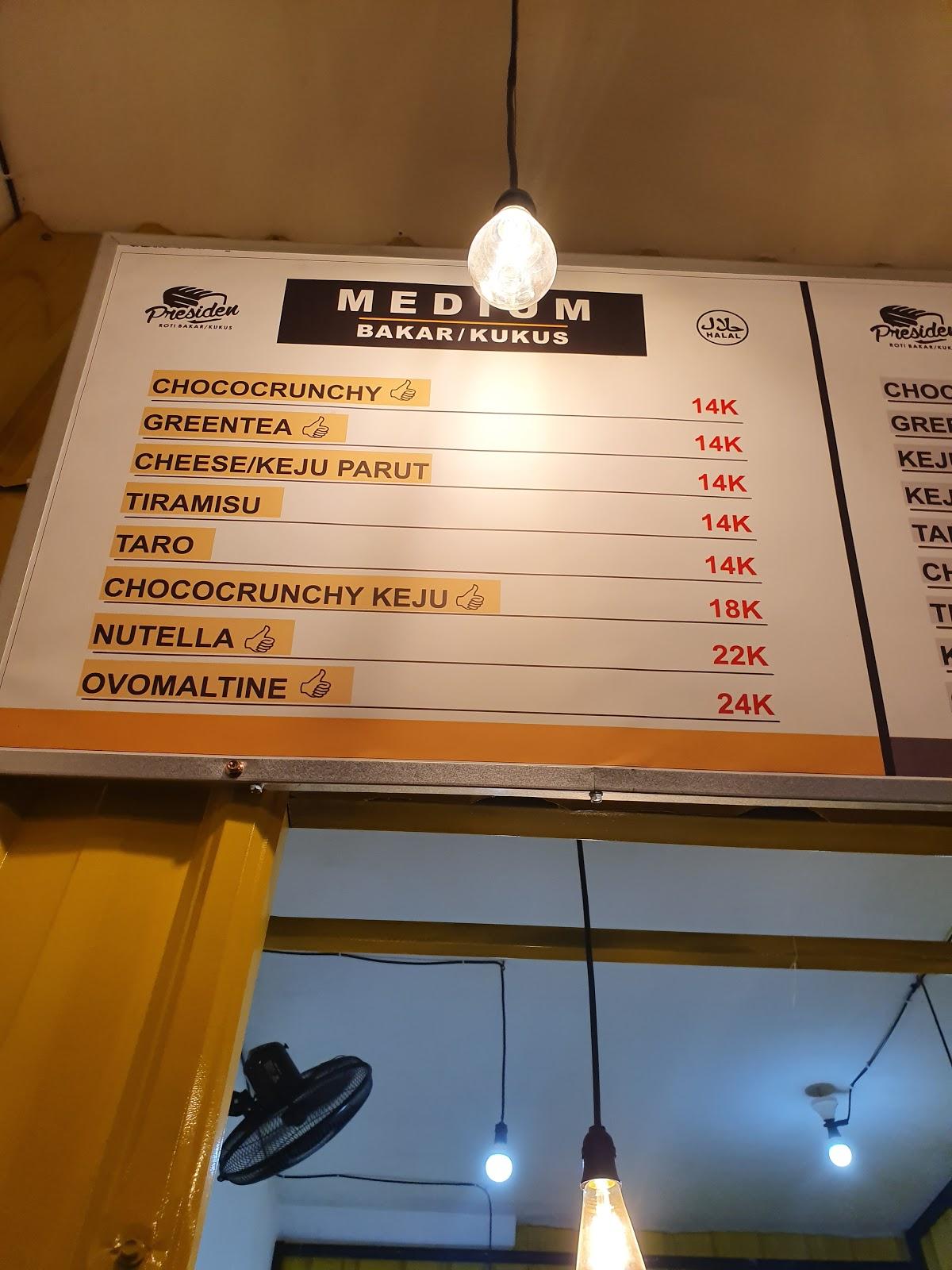 Menu at Roti bakar kukus presiden UMS, Gonilan