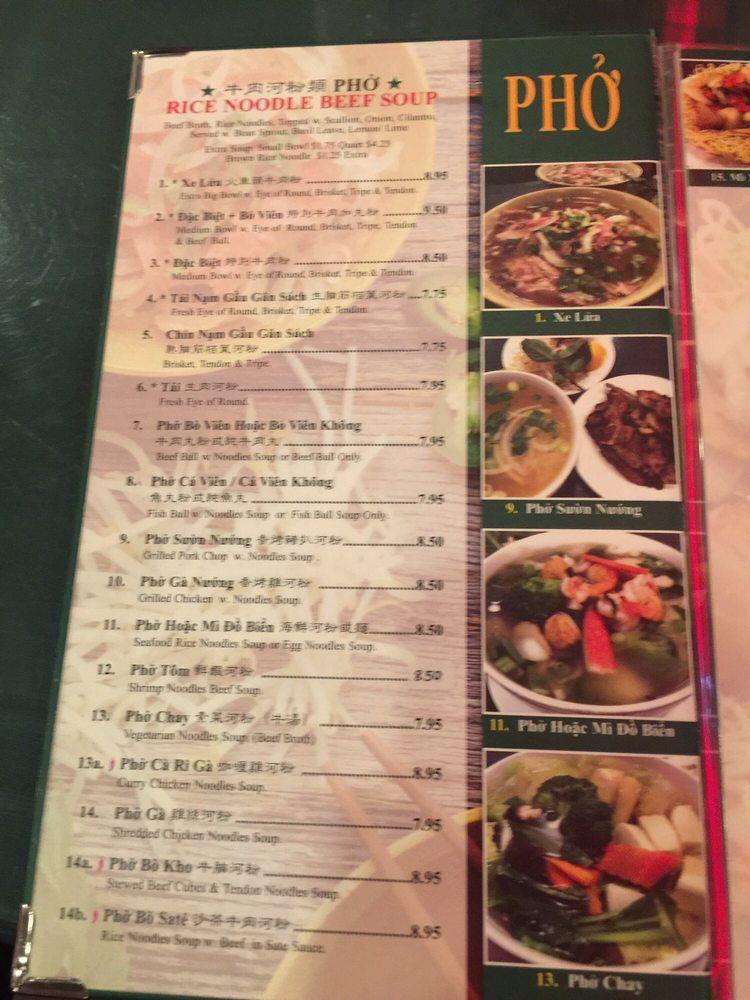 Menu at Thái Sơn restaurant, New York City, 89 Baxter St