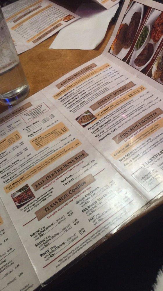 Carta de barbacoa Texas Roadhouse, Spartanburg