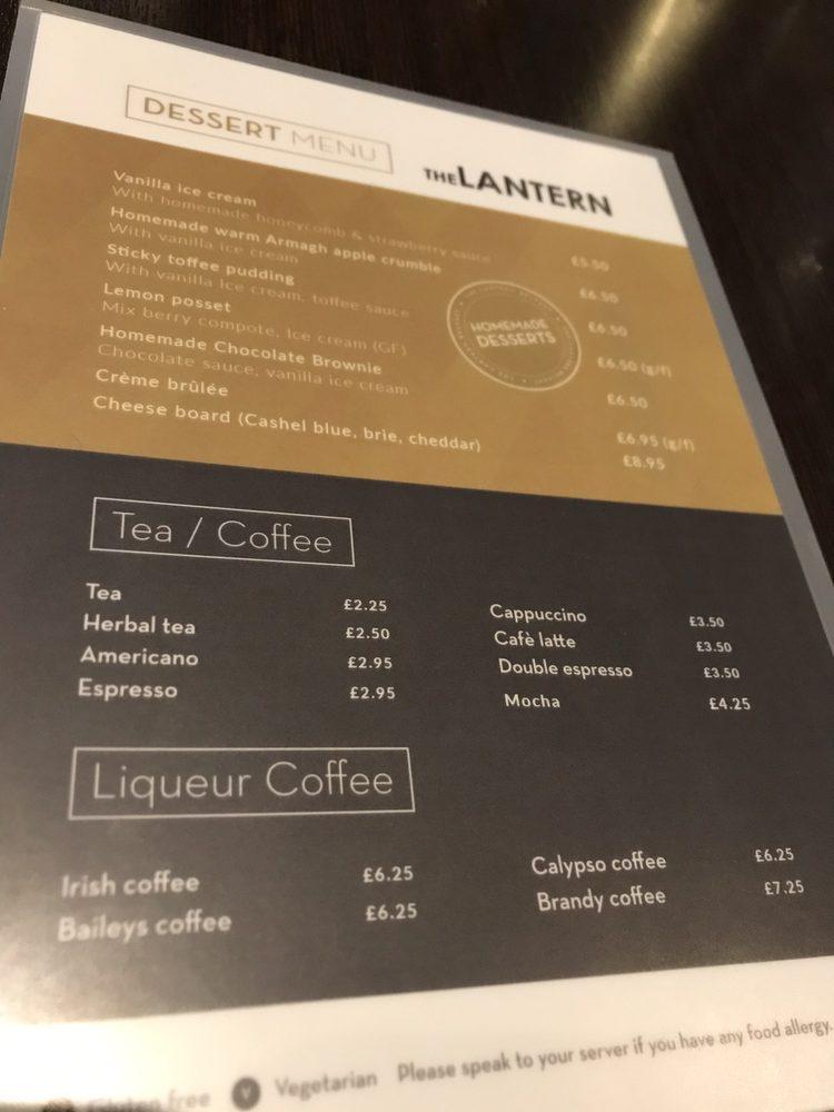Menu at The Lantern Restaurant, Belfast