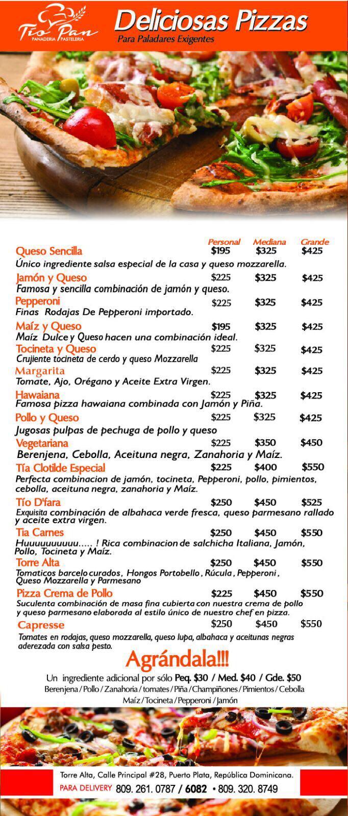 Menu at Tio Pan Restaurante, Puerto Plata