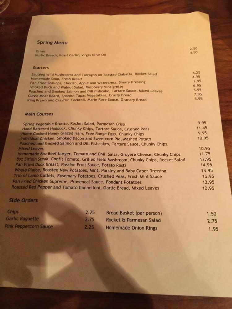 Menu at The Bickley Mill Inn pub & bar, Newton Abbot, Stoneycombe