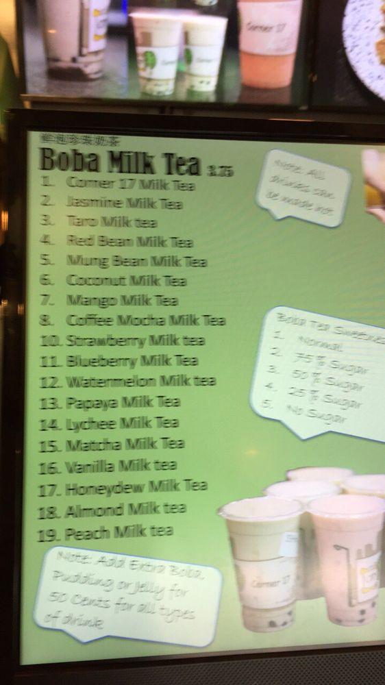Menu at Corner 17 restaurant, University City