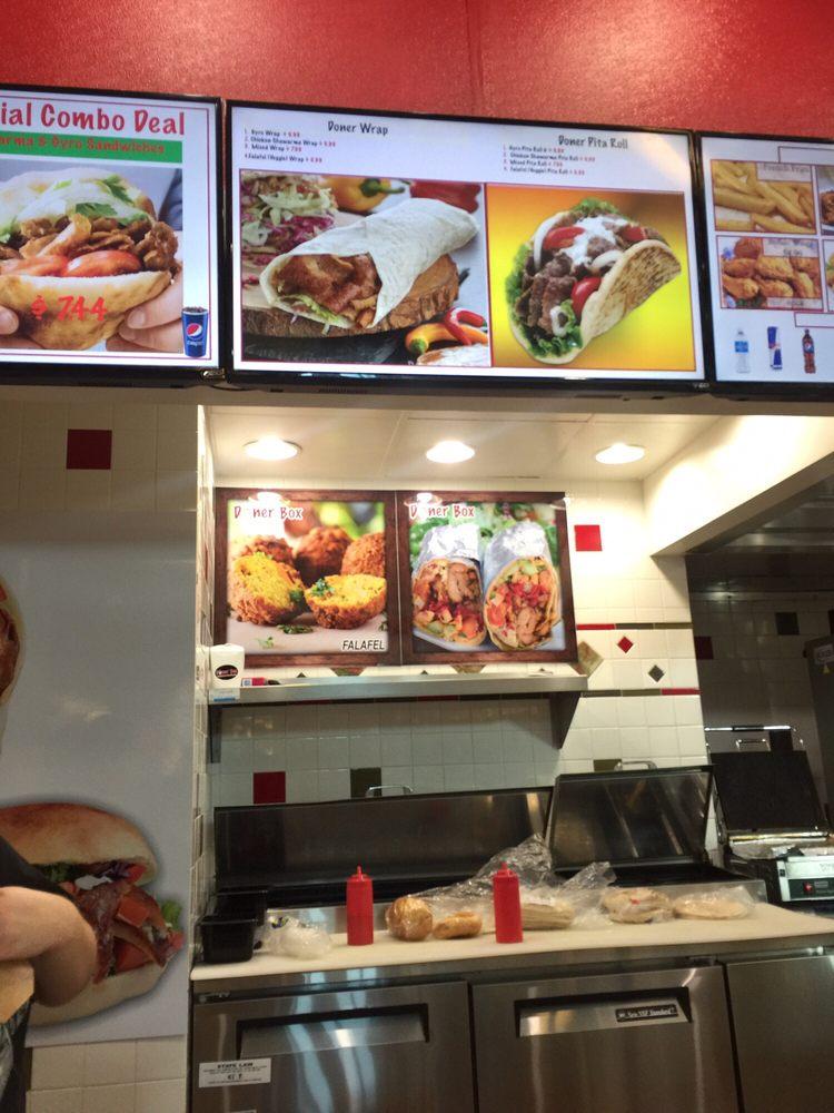 Menu at Doner Box restaurant, Hanford