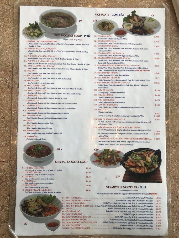 Carta de Pho Kim's Restaurant, Harrisburg, Derry St B