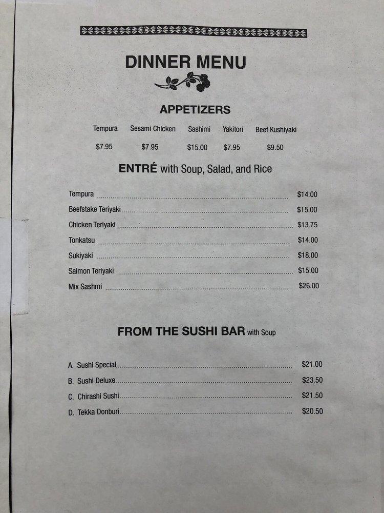 Menu at Kotobuki Restaurant, Laguna Hills