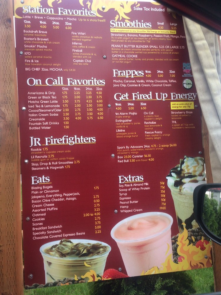 Menu at Li'l Firehouse Coffee, Kennewick, W Clearwater Ave