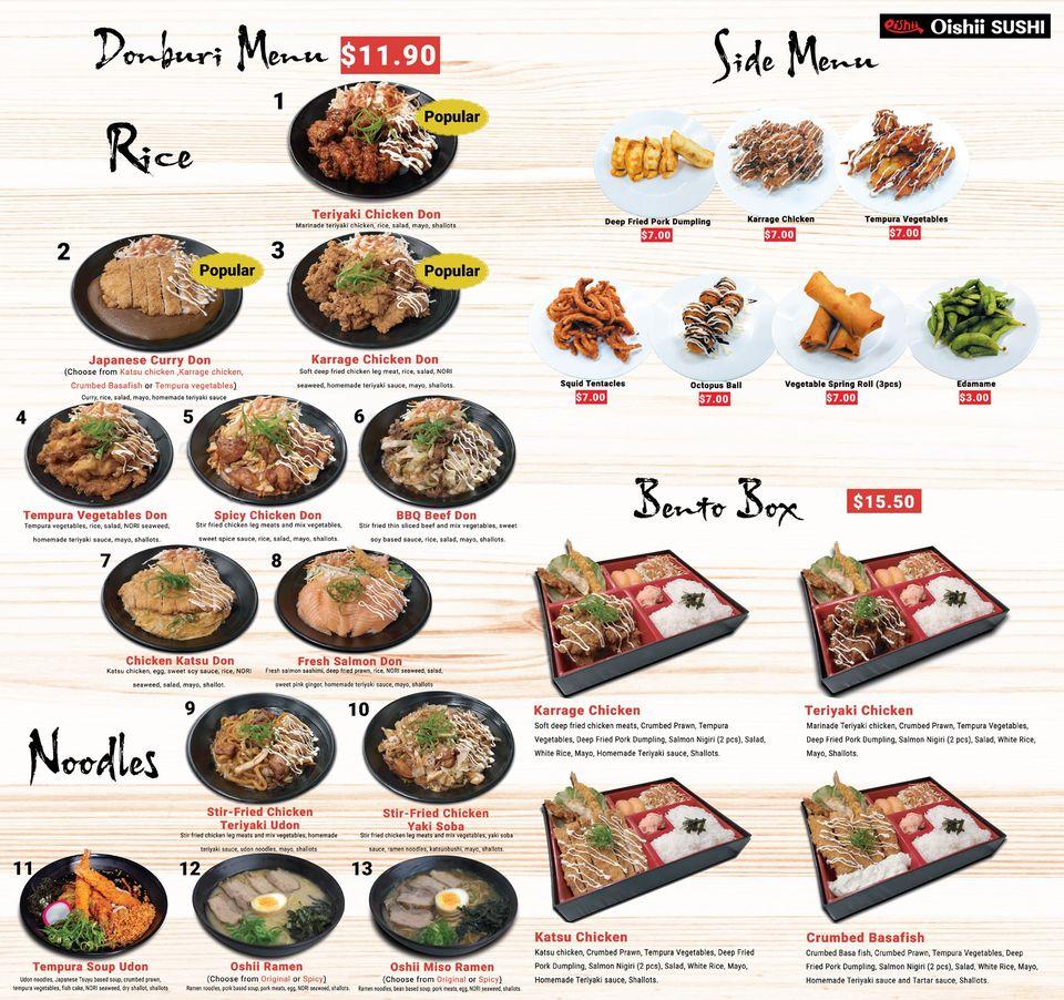 Menu at Oishii Oishii Sushi and Japanese Food restaurant, Woolloongabba ...