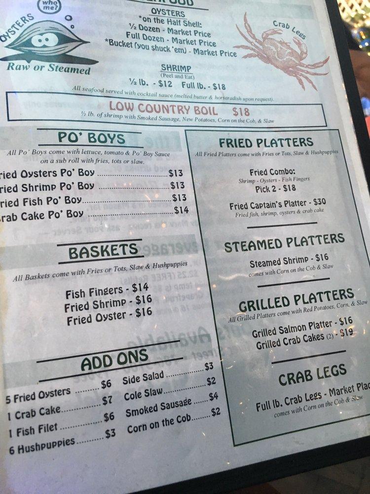 Menu at Bernie's Tybee Island pub & bar, Tybee Island
