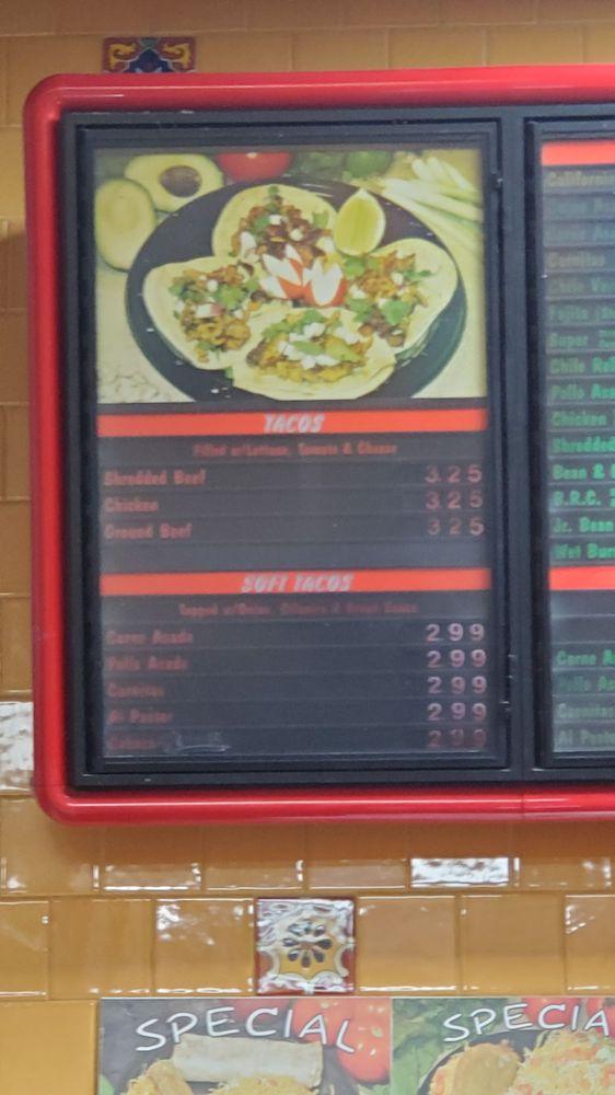 Menu at El Ranchito Taco Shop restaurant, Murrieta, Washington Ave