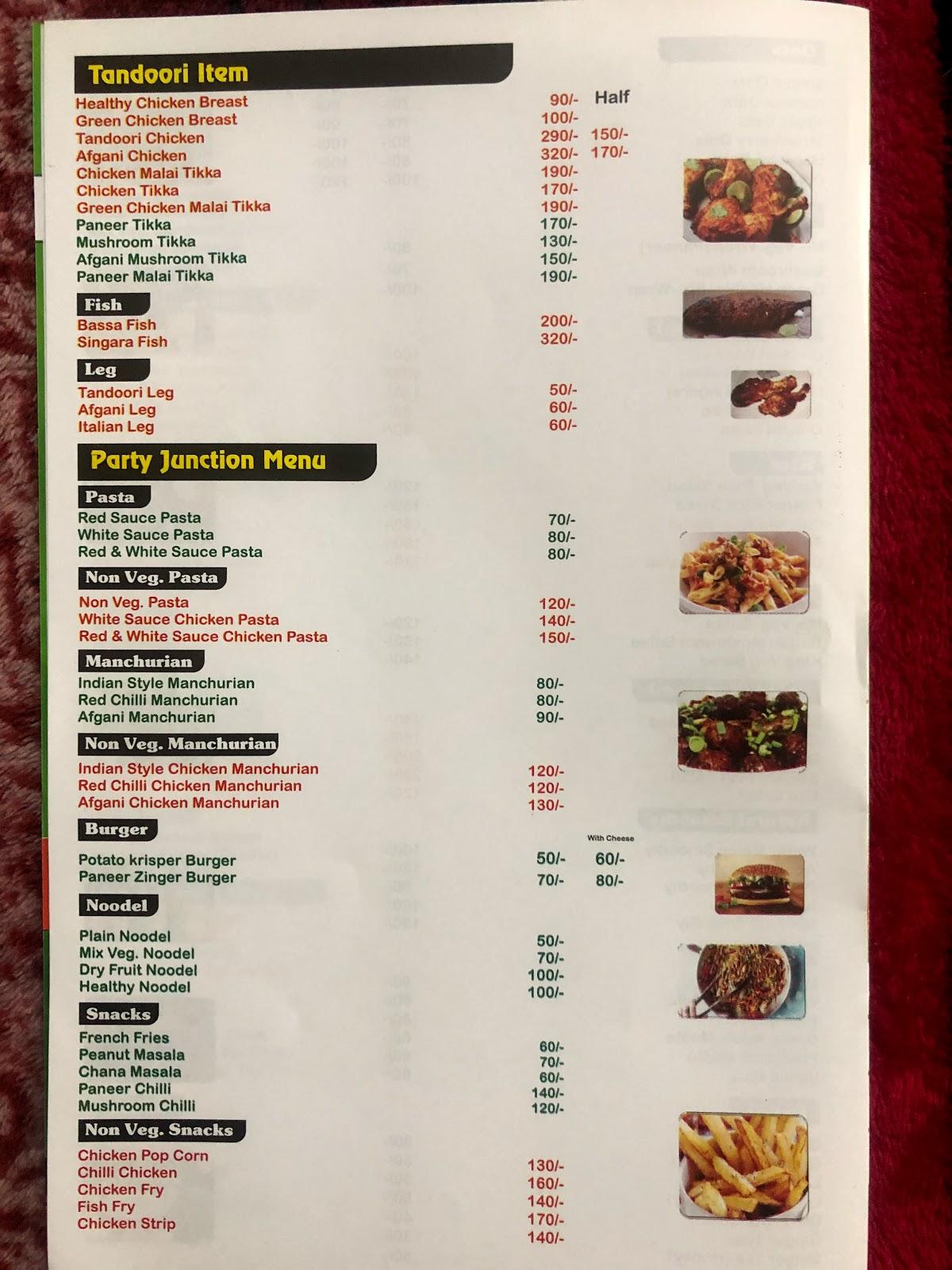 Menu at Green Healthy Cafe And Party Junction, Karnal