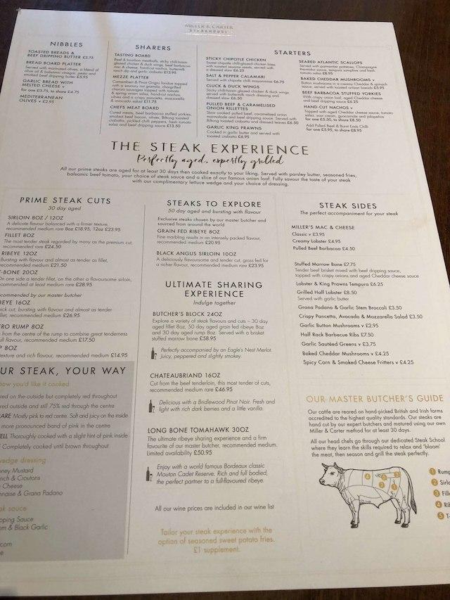 Menu At Miller Carter Fast Food Liverpool