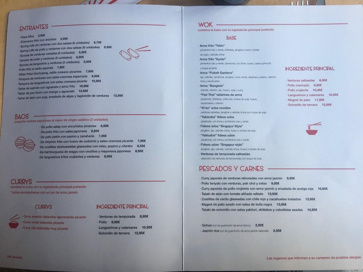 Carta de Panda Restaurant, Bilbao