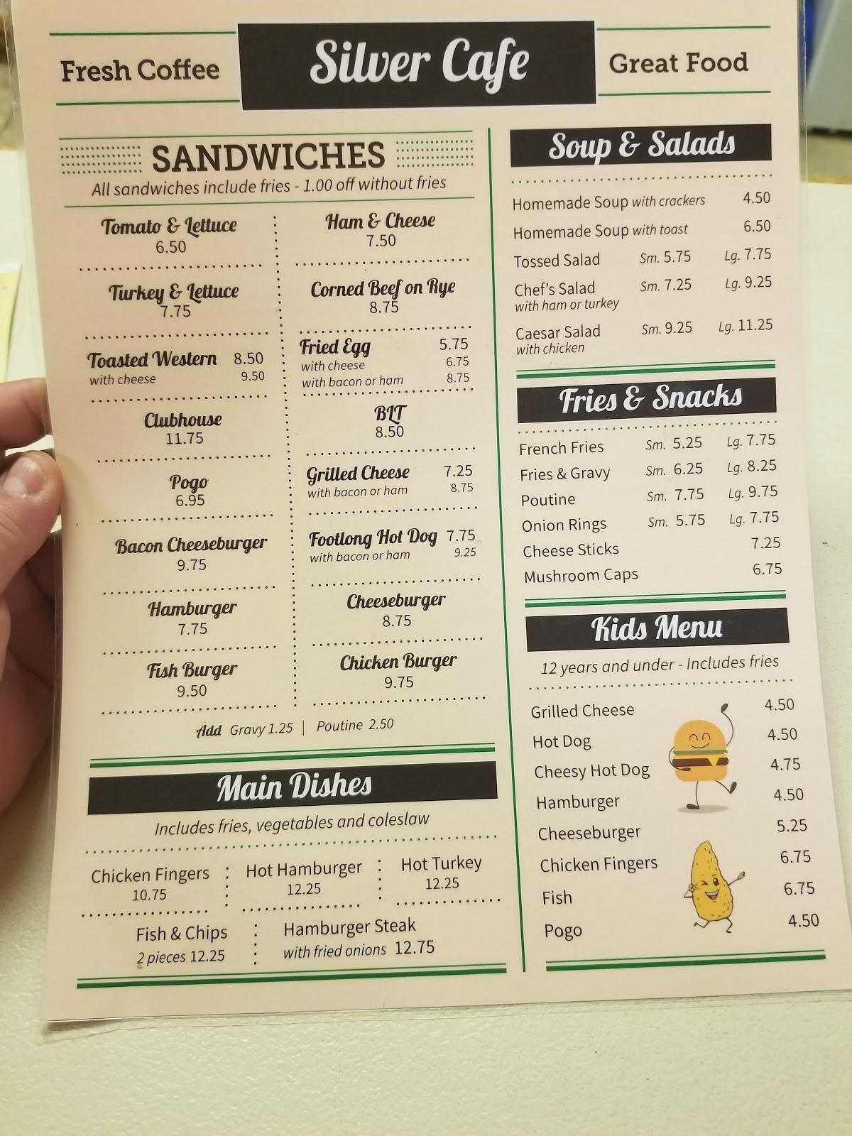 Menu at Silver Cafe Restaurant & PIZZA, Cobalt, 3 Prospect Ave