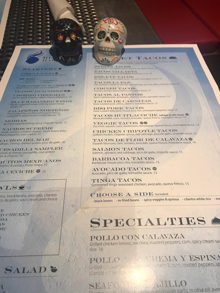 Menu at Blue Habanero - Street Tacos & Tequila pub & bar, Cleveland