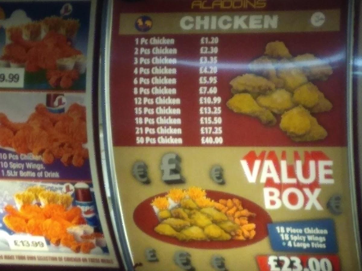 Menu at Aladdins (Hounslow) restaurant, Hounslow, 86-88 Kingsley Rd