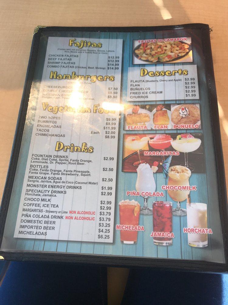 Menu at La Gringa Mexican Restaurant, Richfield