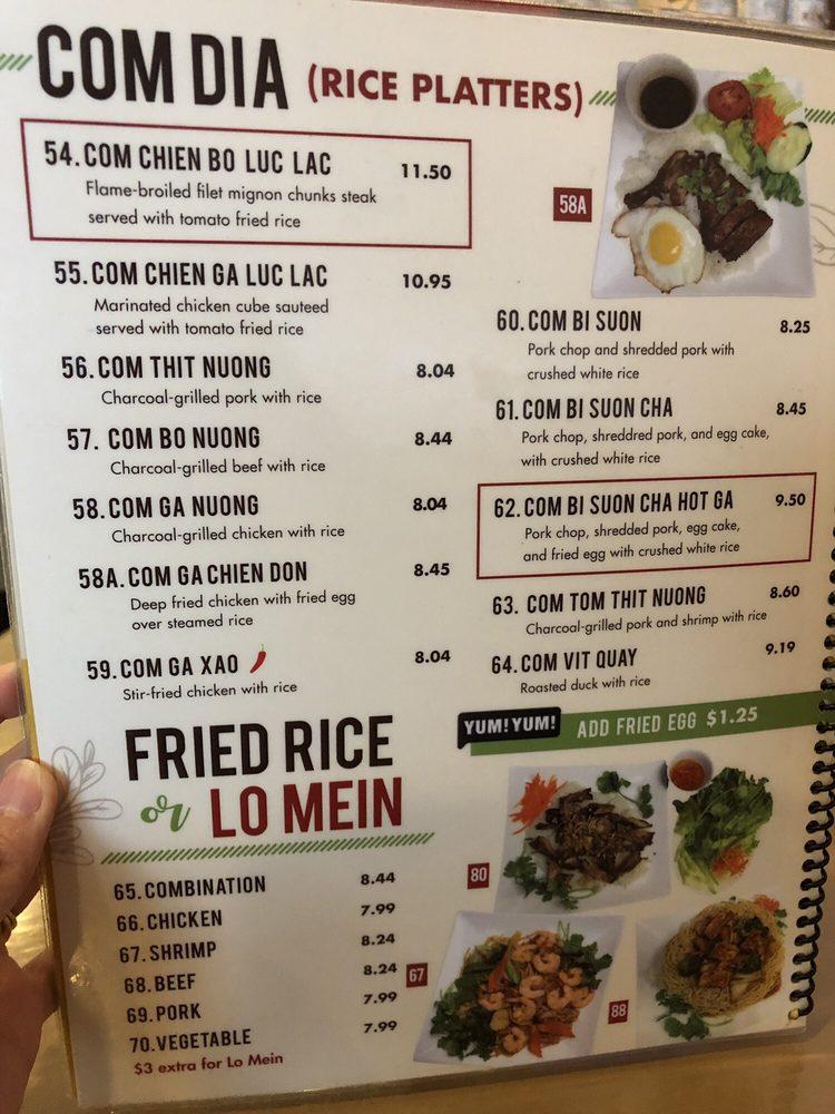 Menu at Pho Hang & Grill restaurant, Houston