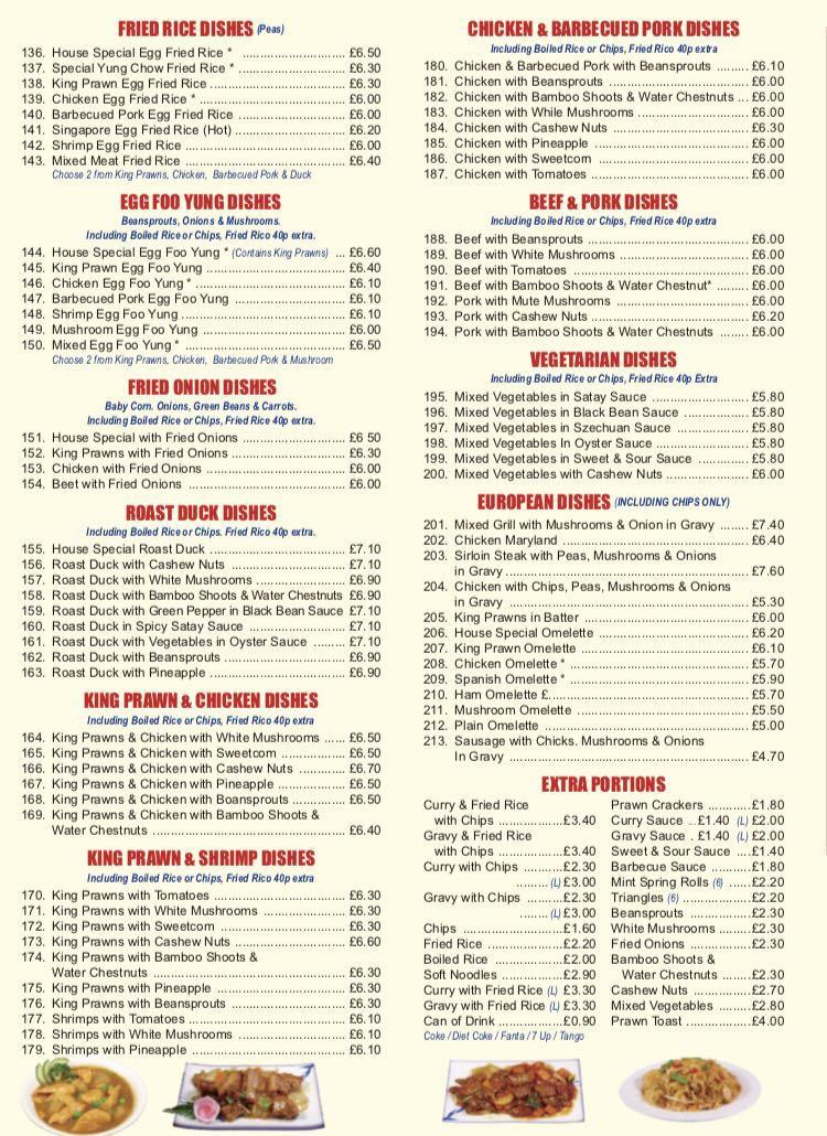 Menu at Pearl Cottage fast food, Jarrow