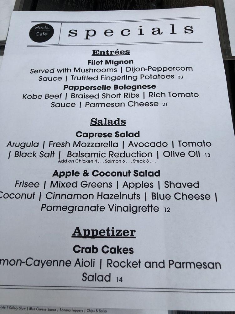 Menu at Hecks Of Avon pub & bar, Avon