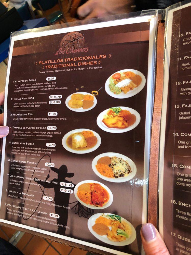 Carta del restaurante Los Charros, East Moline