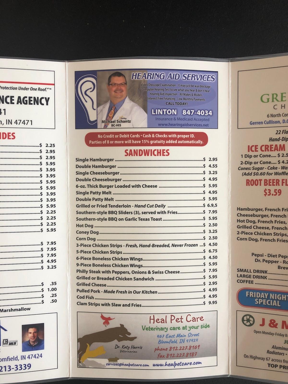 Menu at Route 67 Ice Cream & Diner restaurant, Worthington