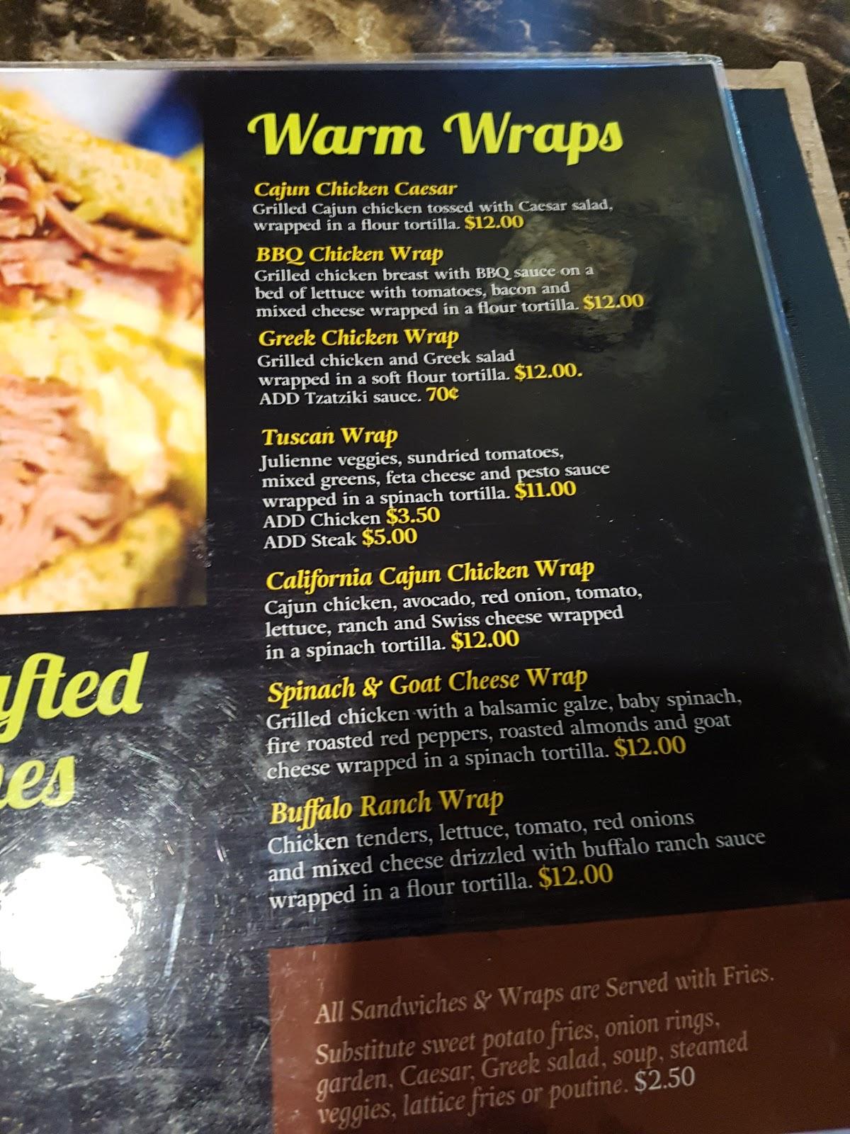 Menu at A Stones Throw Pub & Grill, Bowmanville