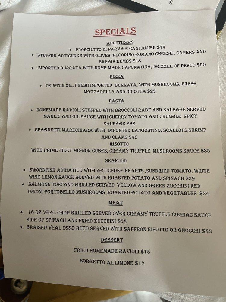 Menu at Il Colosseo Ristorante NJ Italian restaurant, Red Bank