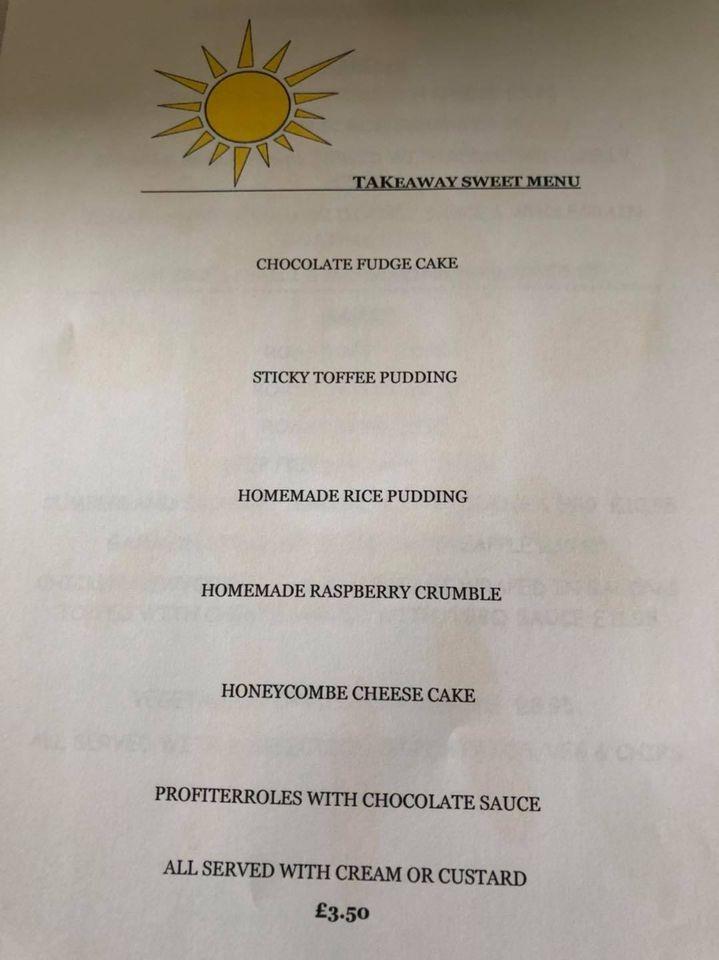 Menu at Sun inn reddial pub & bar, Wigton