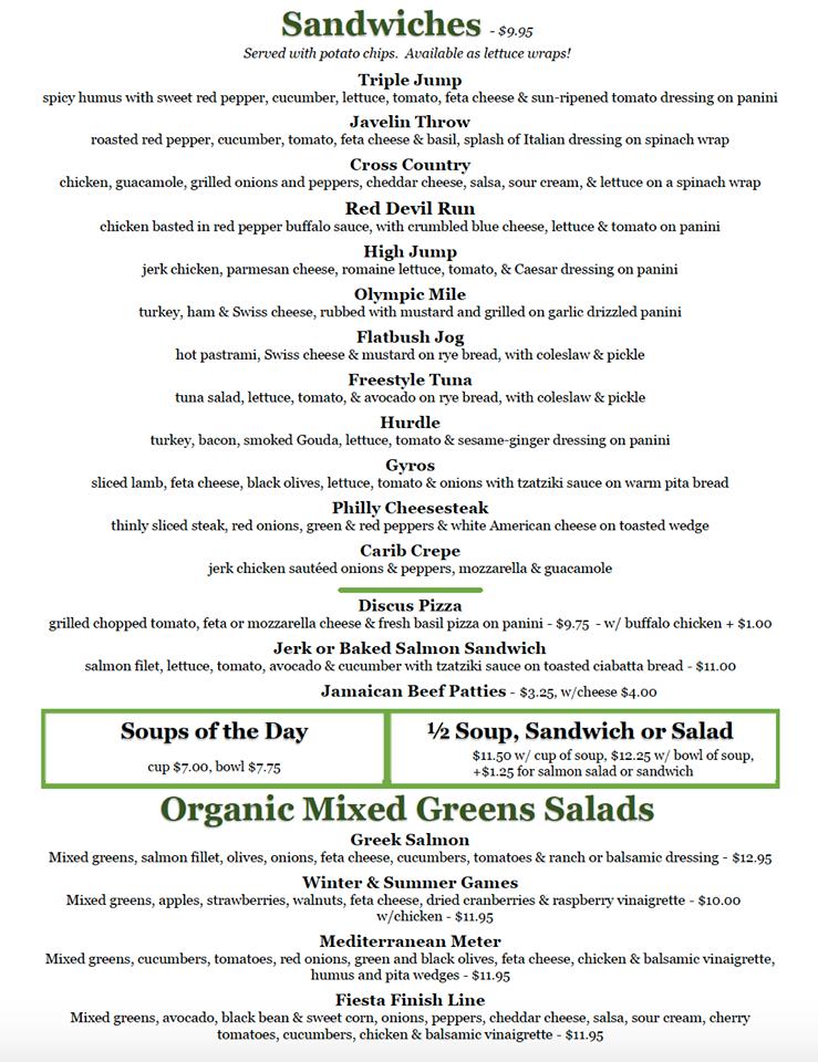 Menu at Bean Runner Cafe, Peekskill