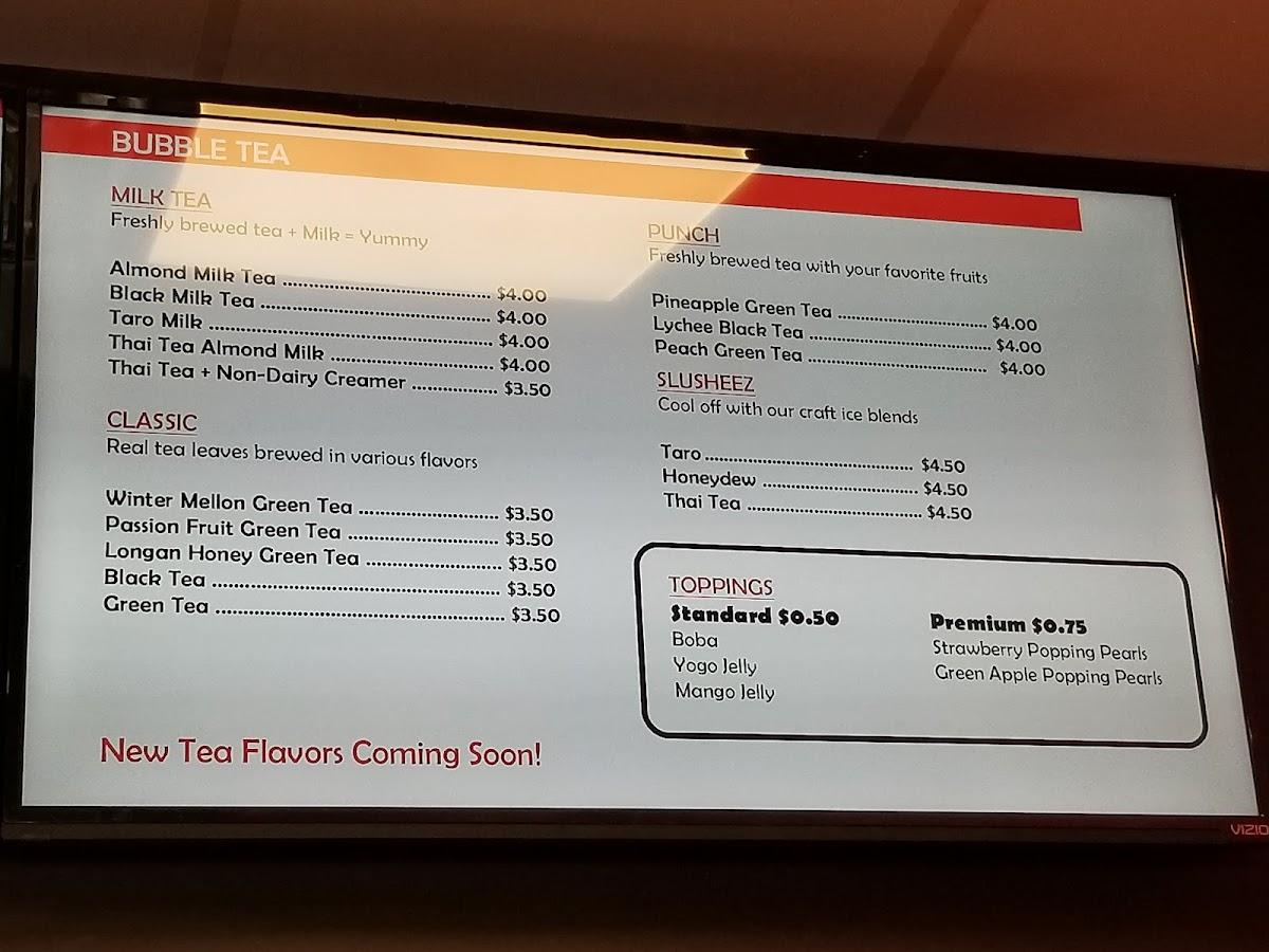 Menu at Kp Thai Street Food & Bubble Tea restaurant, Willoughby