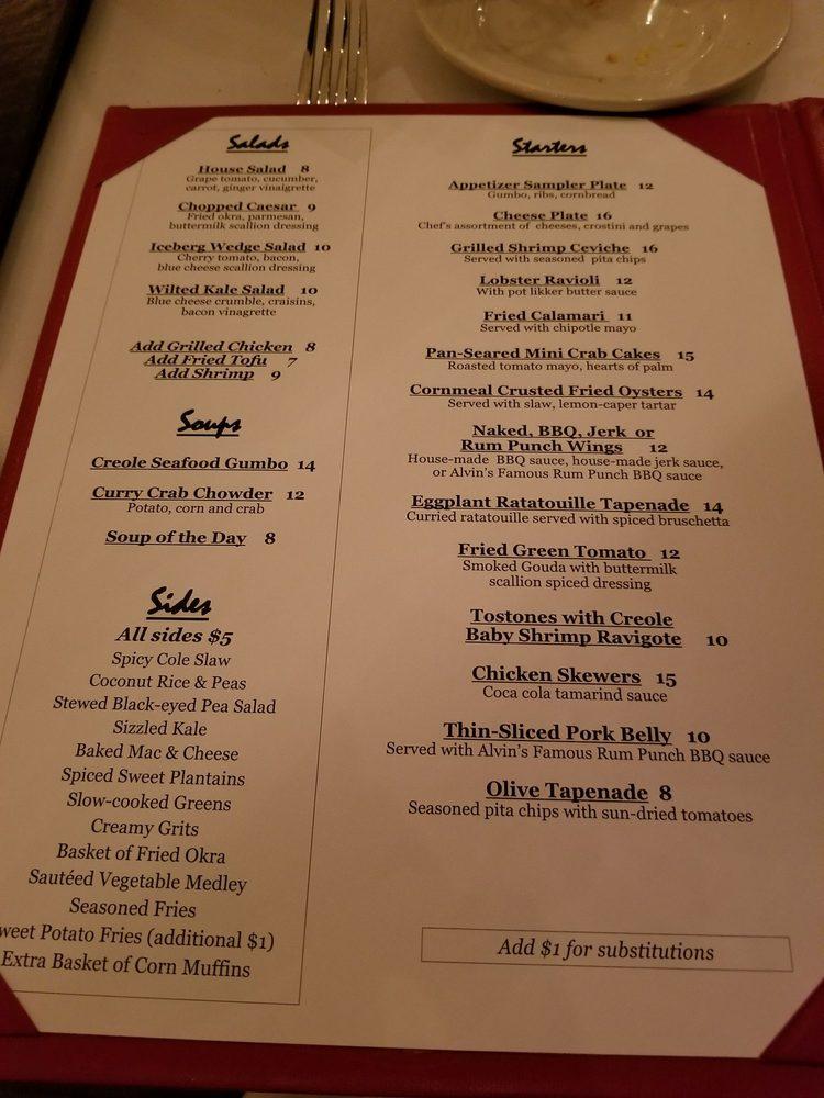 Menu at Alvin & Friends restaurant, New Rochelle