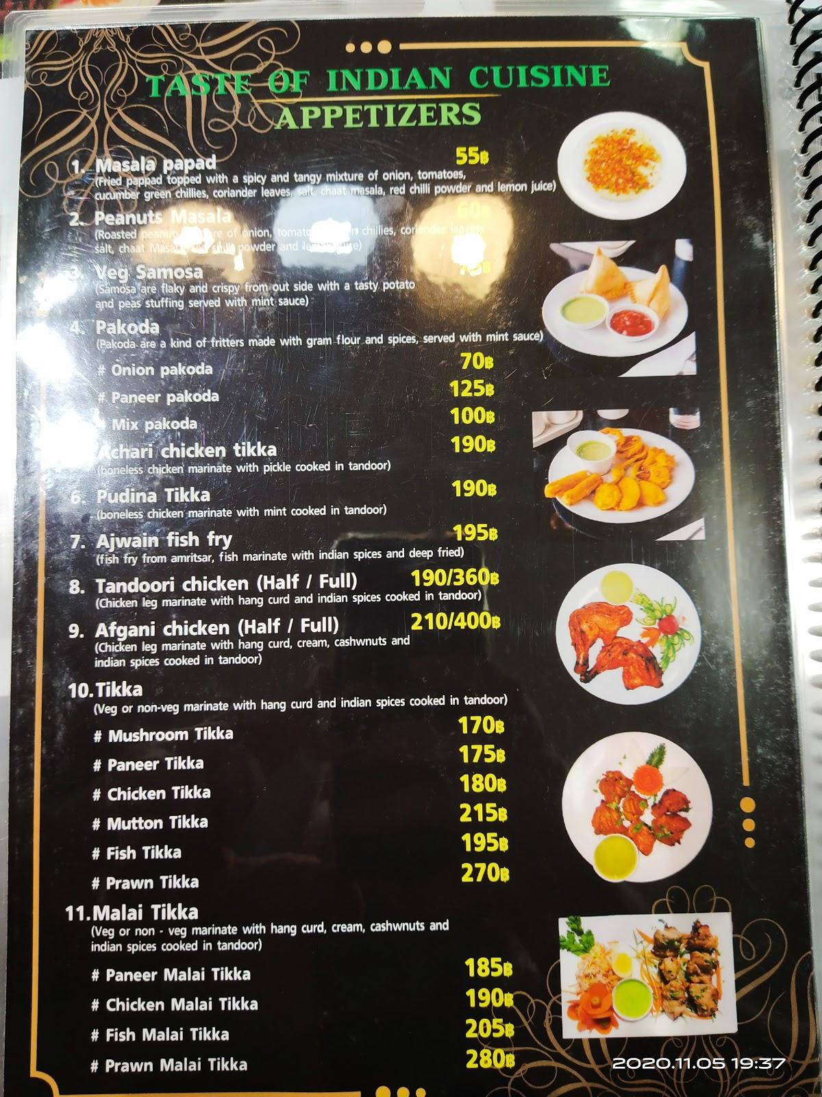 Carta del restaurante Diyalo Griha, Bangkok, 86/5 Ratchaprarop Rd