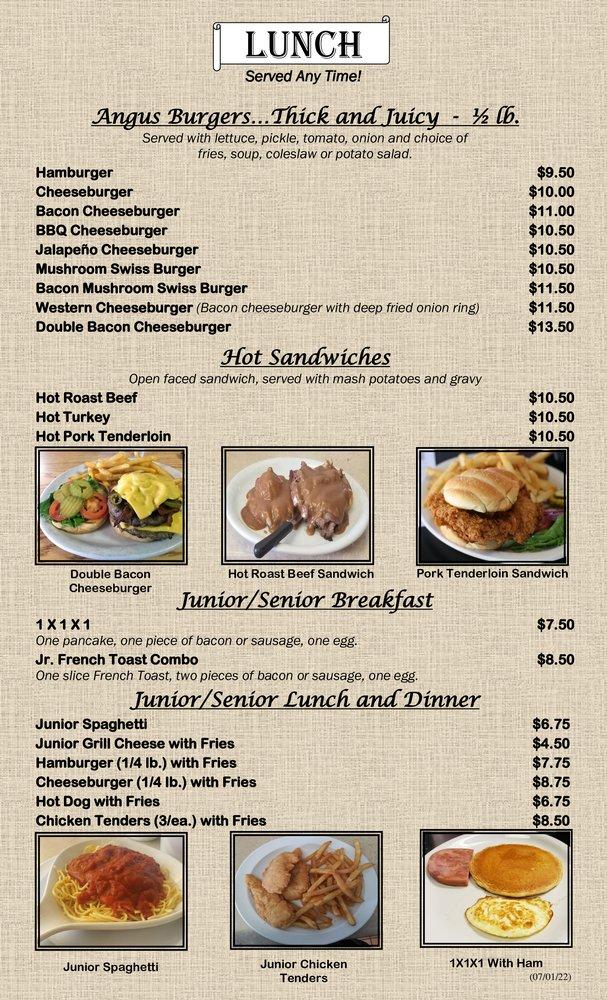 Menu at Monroe Family Restaurant, Monroe City