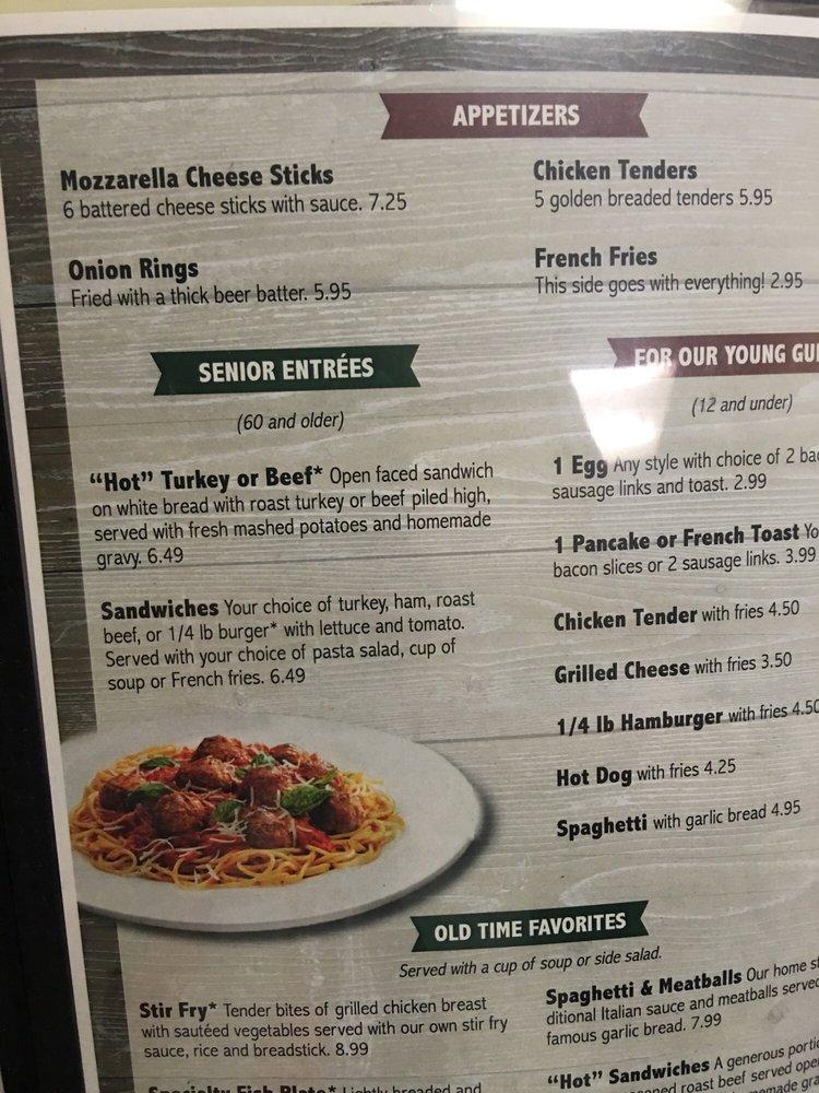 Menu at Pines Cafe, Ironwood