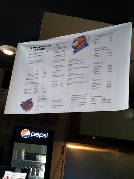 Menu at Shrimp Shack restaurant, Munster