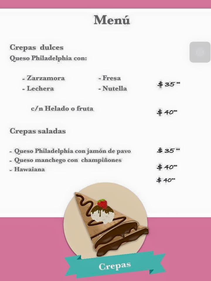 Menu at Madero restaurant, Mexico City, Francisco y Madero