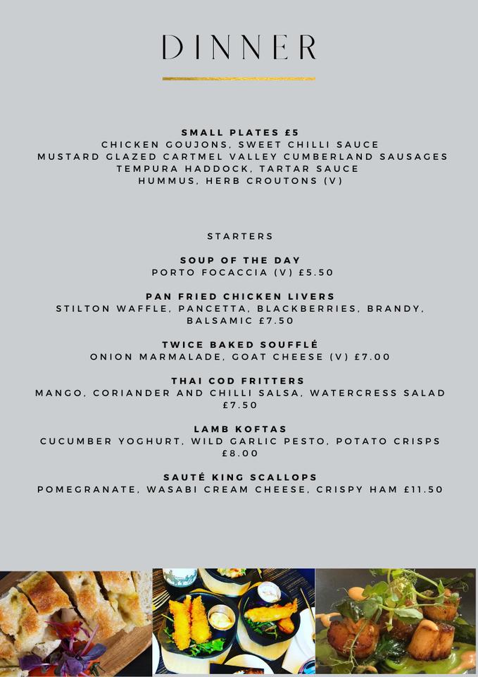 Menu at Porto Restaurant, Windermere, 3 Ash Street