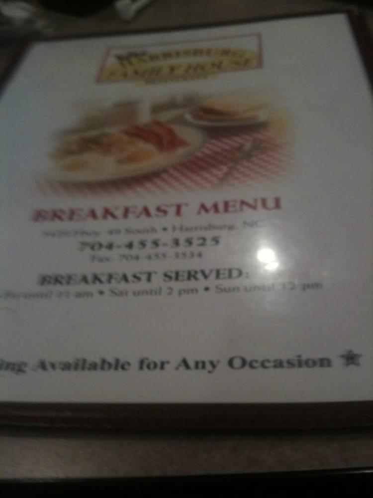 Menu at Harrisburg Family House restaurant, Harrisburg
