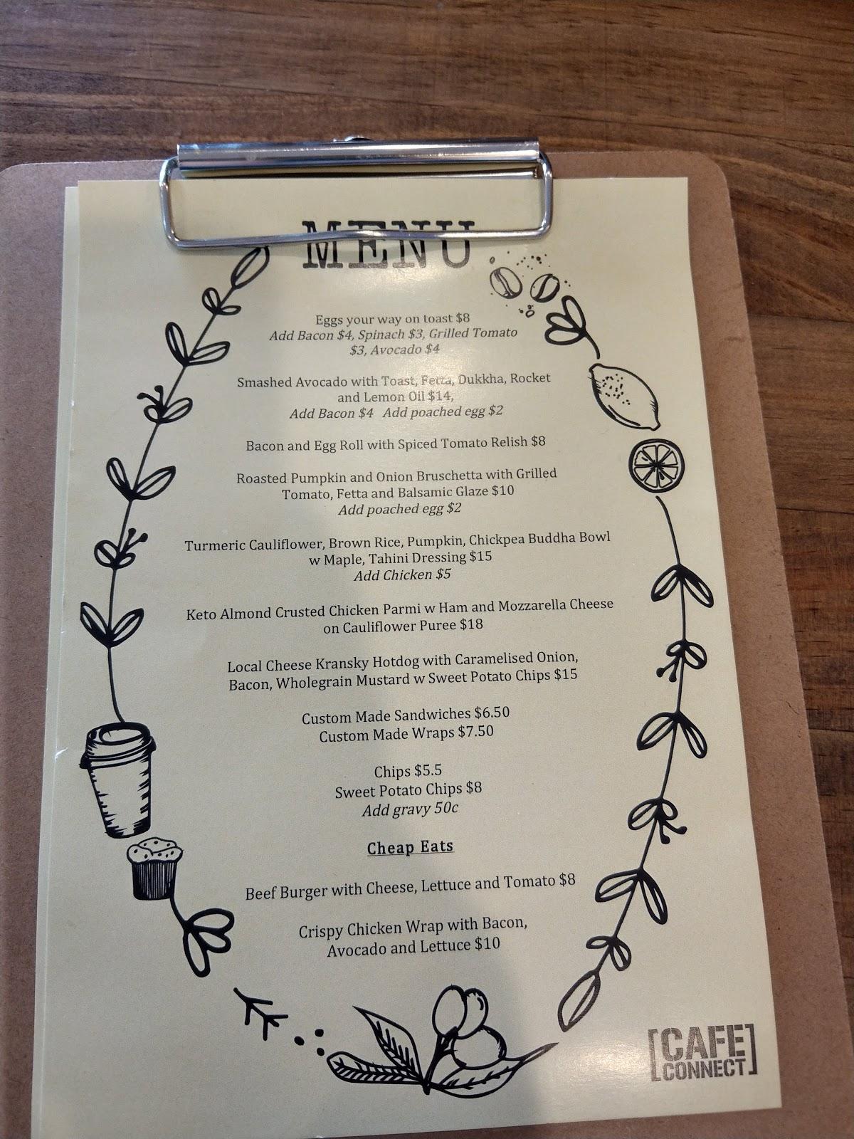 Menu at LiveBetter Cafe Connect, Orange