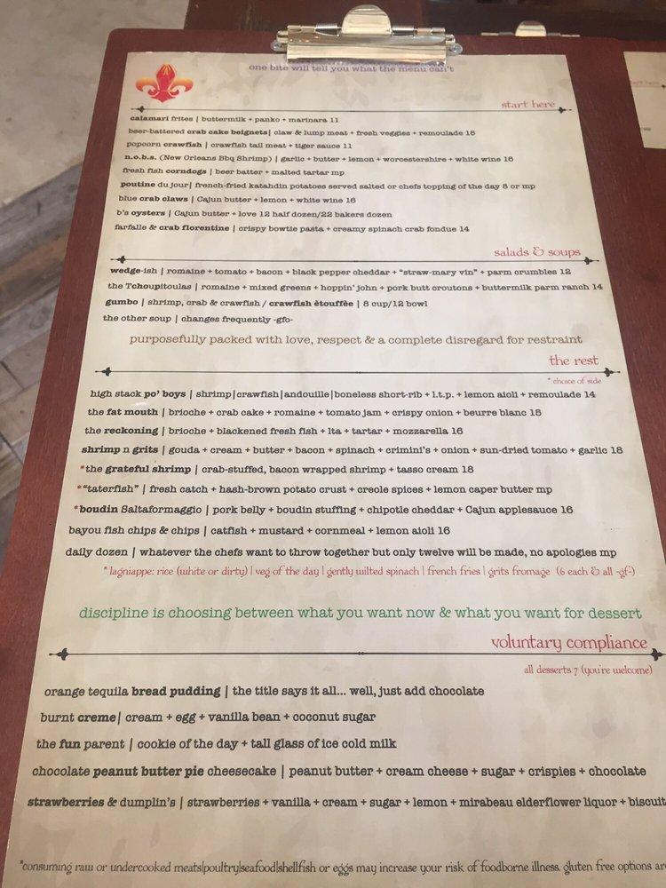 Menu at MudBugs - A Cajun Joint pub & bar, Buda