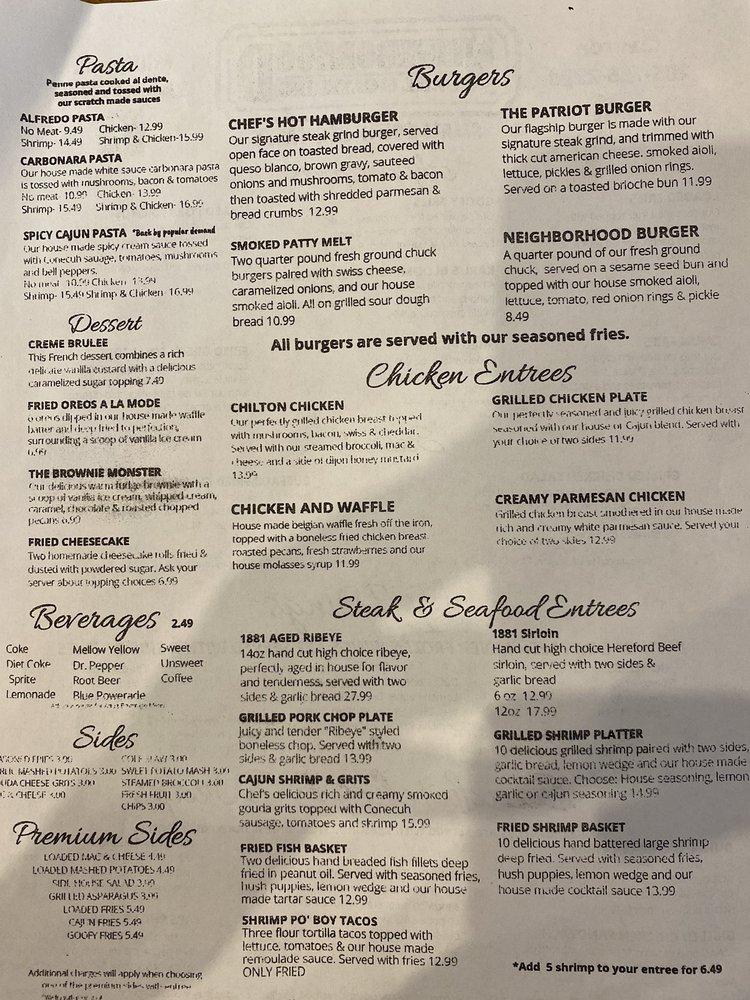 Menu at Neighborhood Grill and Catering restaurant, Millbrook