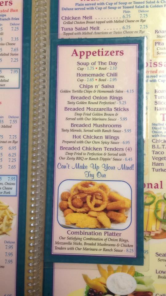 Menu at Princess Cafe, East Troy
