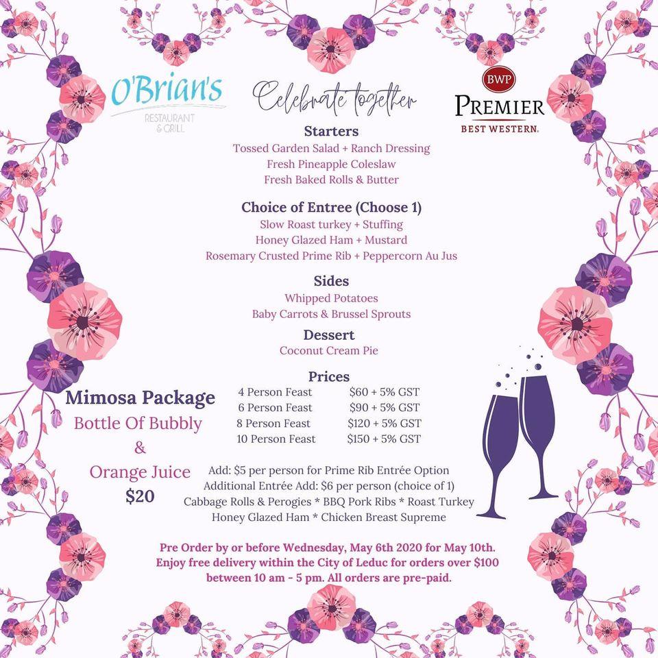 Menu at Barney's Leduc, Leduc