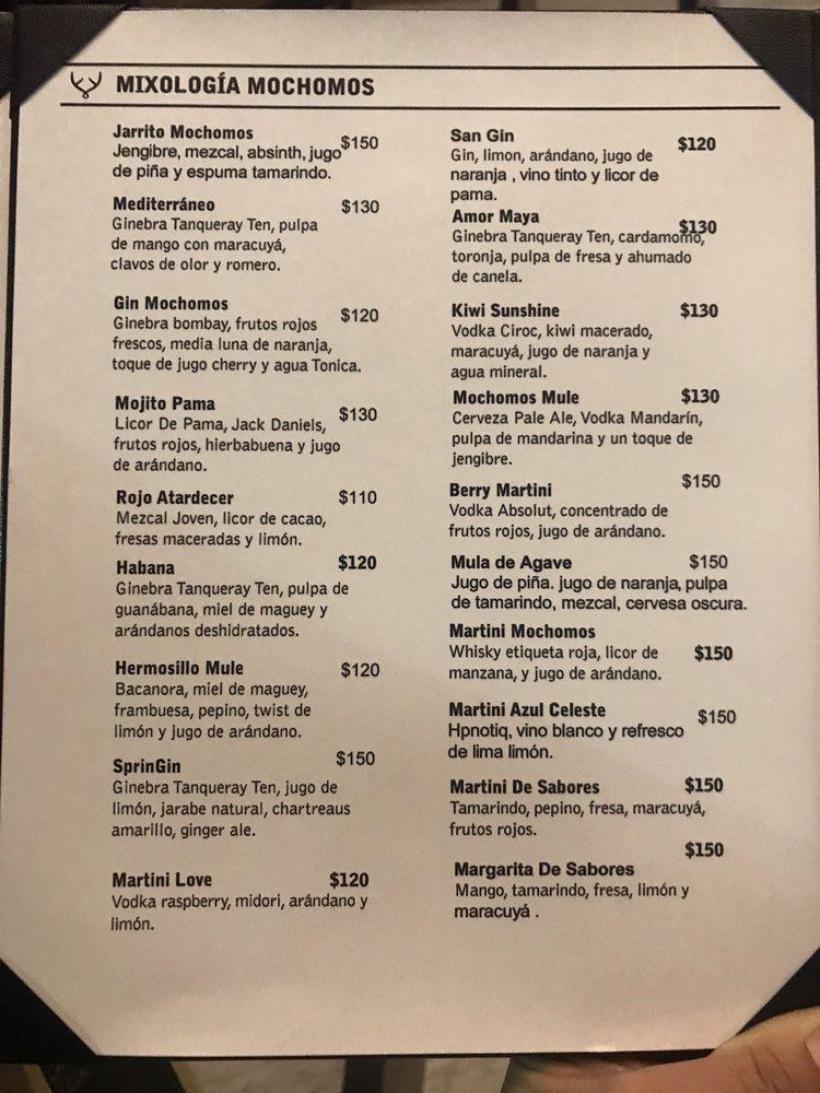 Carta de parrilla Mochomos Mexicali, Mexicali, Calz. Manuel Gómez Morín ...